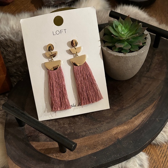 LOFT | Jewelry | Loft Pink And Gold Tassel Earrings | Poshmark